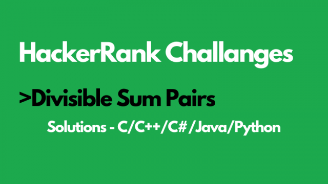 Divisible Sum Pairs HackerRank Solution in C, C++, Java, Python