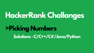 Picking Numbers HackerRank Solution in C, C++, Java, Python - ExploringBits